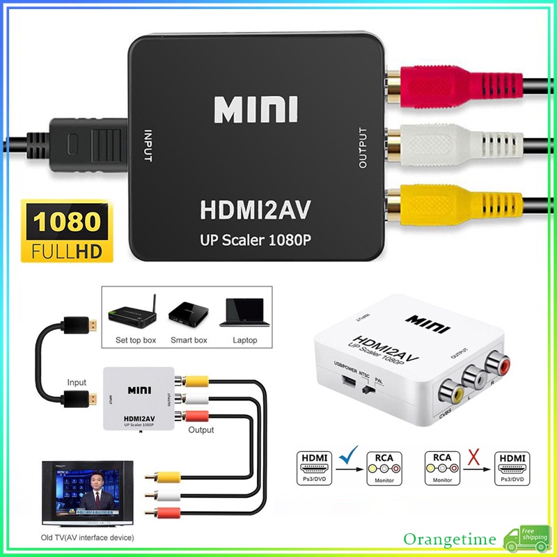 【Fast Delivery】HDMI To RCA AV/CVBS Converter Mini HDMI2AV Video Audio ...