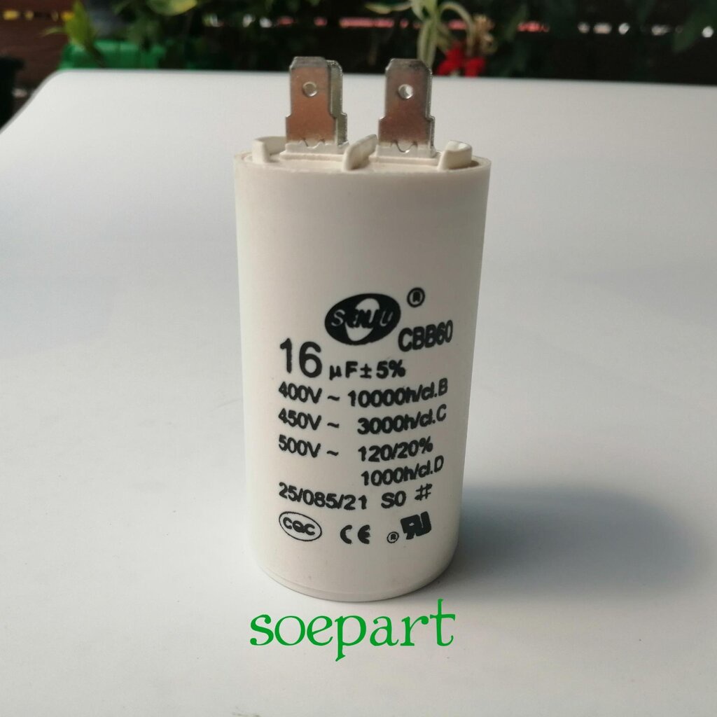 CAPACITOR 16uF 450V. SENJU (Plug Type) For Use In Water Pump And Motor ...