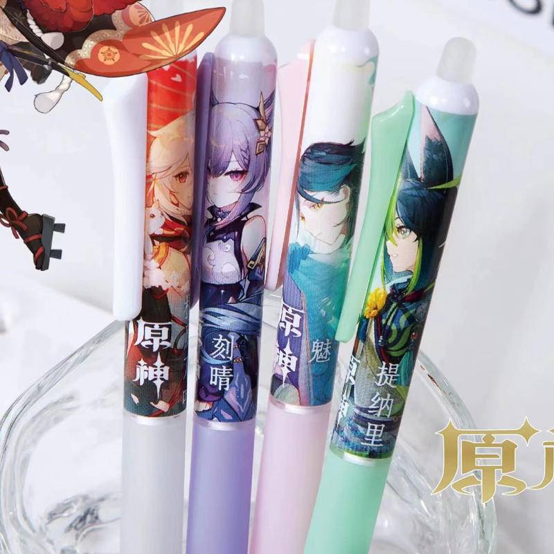 6Pcs Game Genshin Impact Cute Gel Pens 0.5mm Kawaii Xiao Tighnari Layla ...