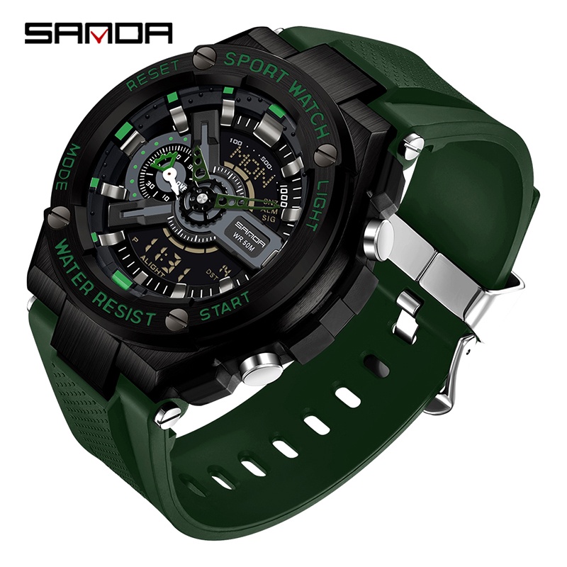 Sanda Popular Dual Display Quartz Electronic Fashion Luxury Anti Drop ...