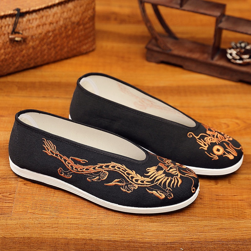 Old Beijing Cloth Shoes Soft Sole Men Chinese Embroidered Men's Style ...