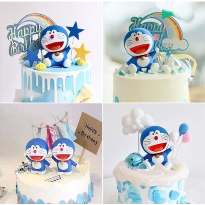 Doraemon Cake Decorations Blue Cartoon Cat Cake Topper Birthday Party ...