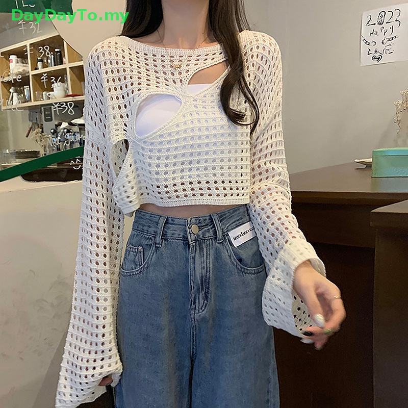 DayDayTO Women Casual Sweater Pullovers Summer Fashion Loose Long ...