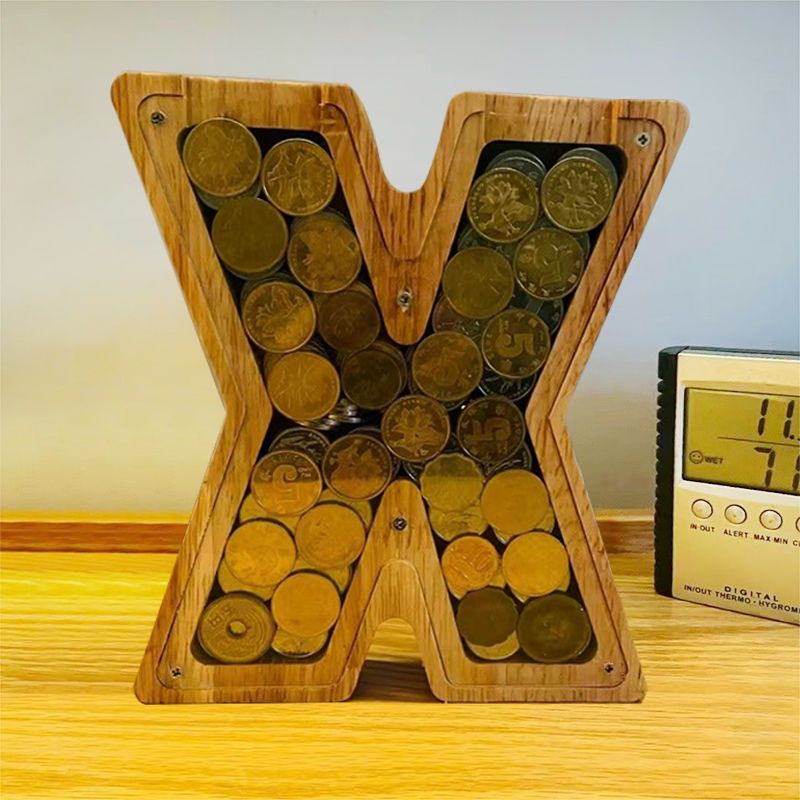 Internet Celebrity English Letters Coin Bank Transparent Coin Children ...