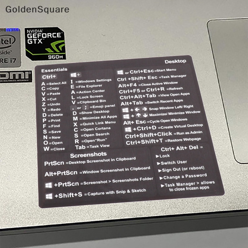GG Windows PC Reference Keyboard Shortcut Sticker Adhesive for PC ...