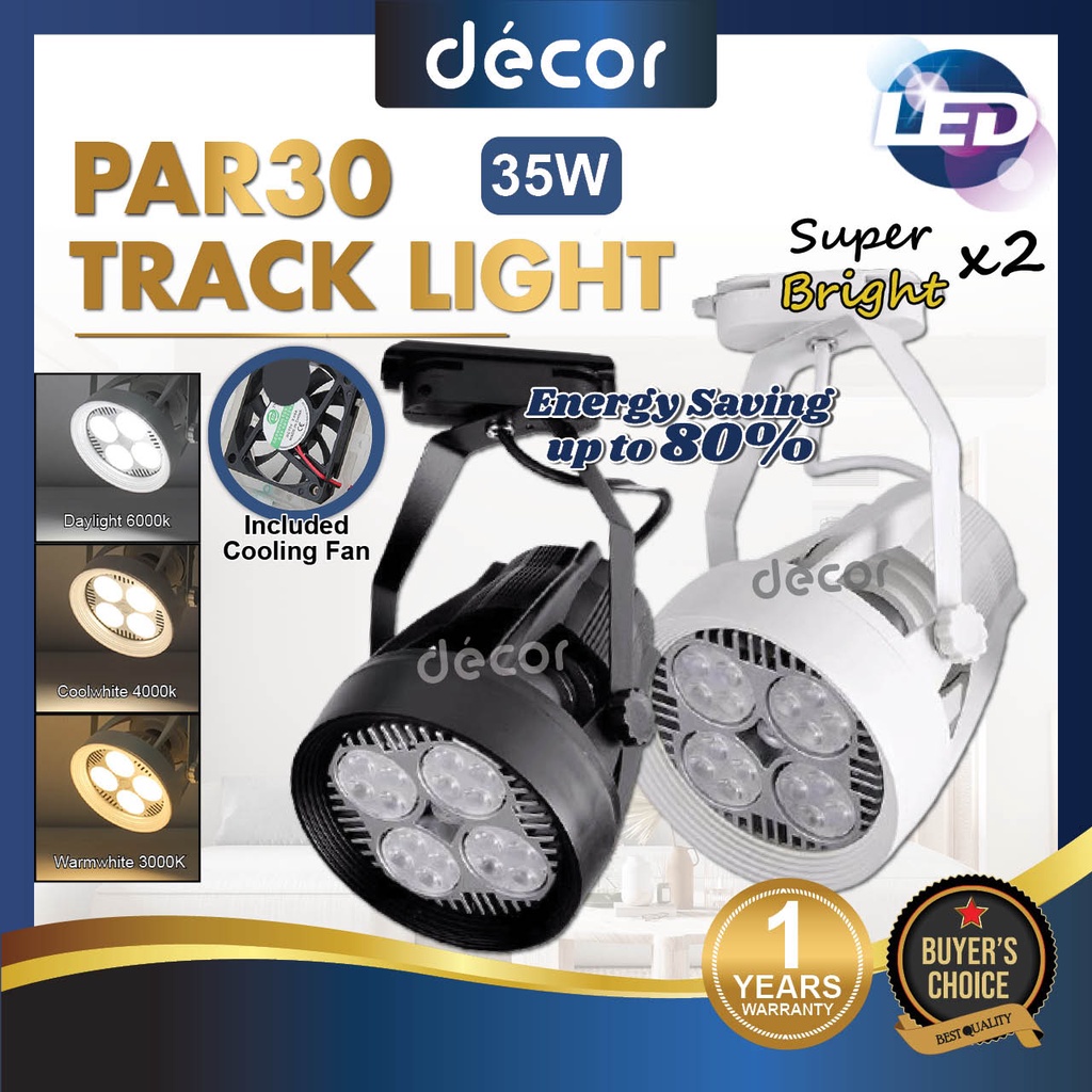 LED Track Light PAR30 Casing PAR30 BULB Mentol Black / White E27 Holder ...