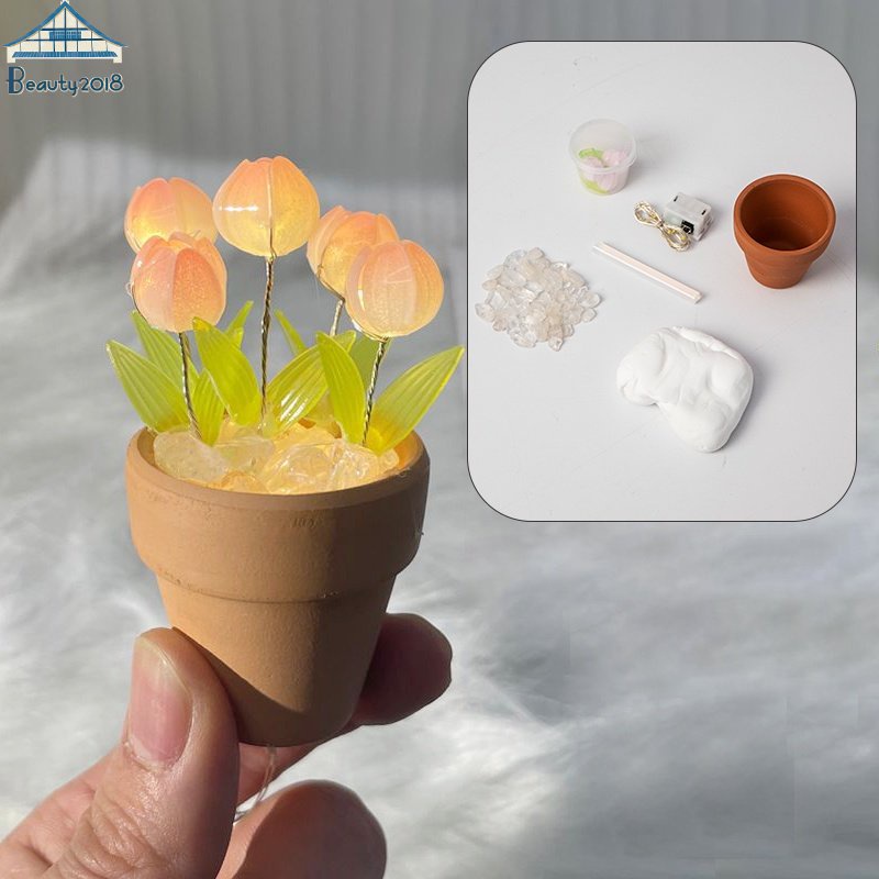 DIY Hand-painted Led Tulip Mini Night Light Material Set Decorative ...