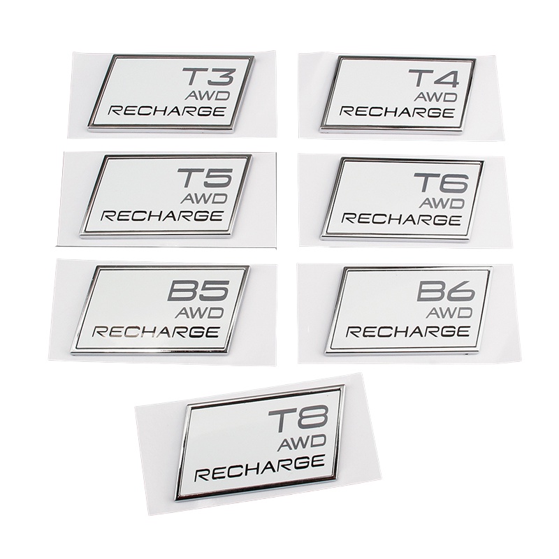 Car 3D ABS Badge Emblem Decals Styling Sticker For Volvo T3 T4 T5 T6 T8 B5 B6 AWD Recharge XC40 ...