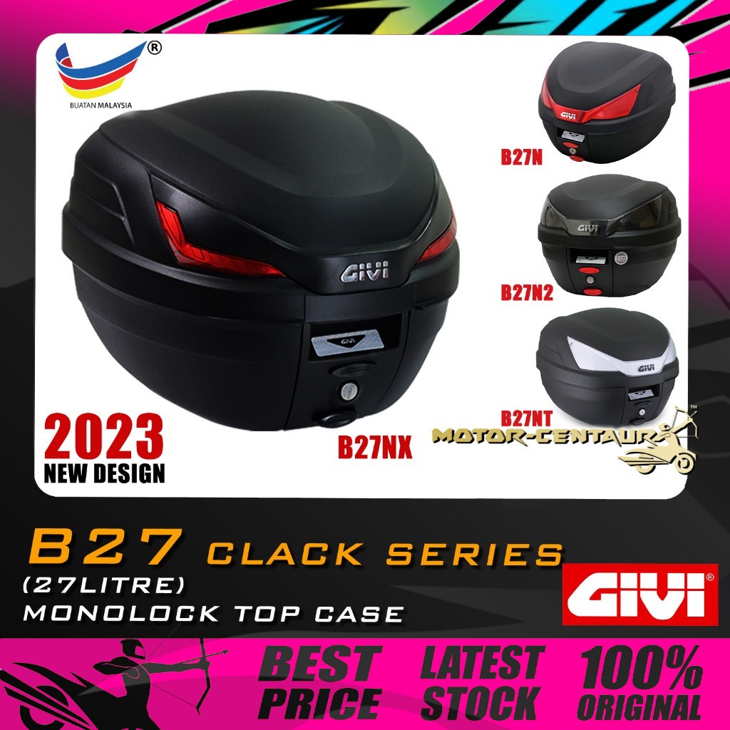 KOTAK/BOX GIVI MONOLOCK TOP CASE CLACK B27 B27N, B27N2, B27NT, B27NX [BASE PLATE INCLUDED ...