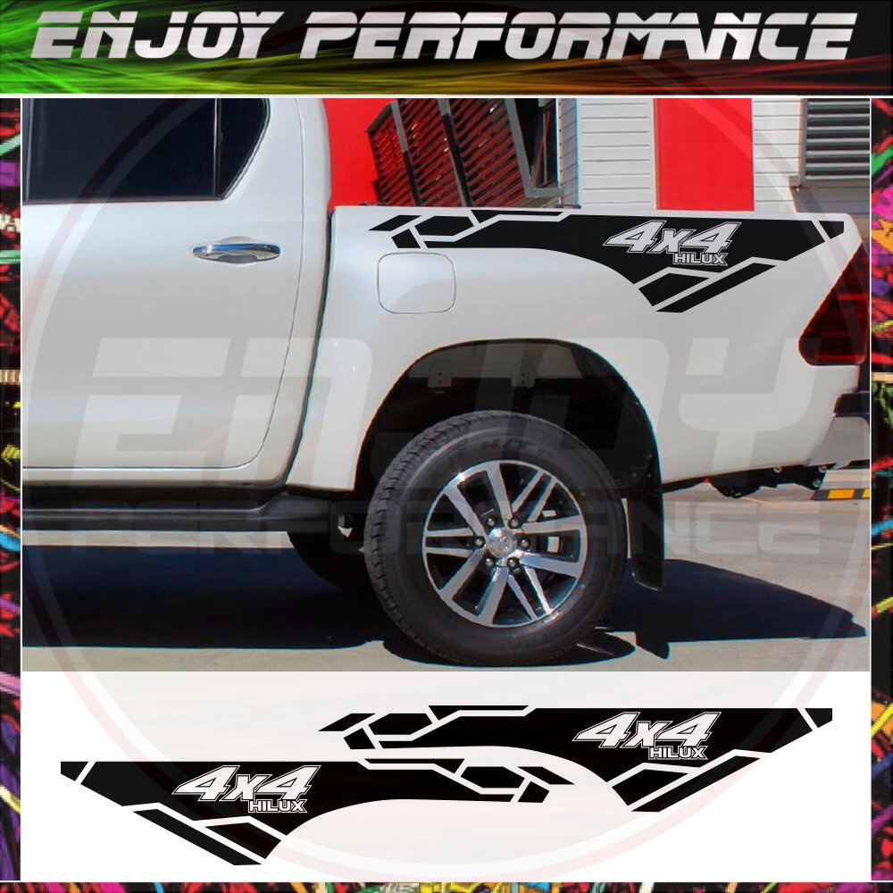 Stickers Trunk Side Vinyl Film Sport 4x4 Stickers For Toyota Hilux Revo ...