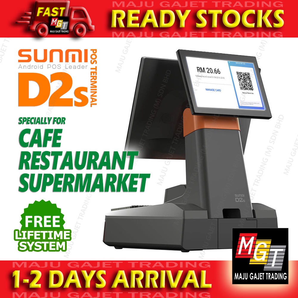 SUNMI D2S Cashier Machine POS System Cash Register Loyverse Mesin Print ...