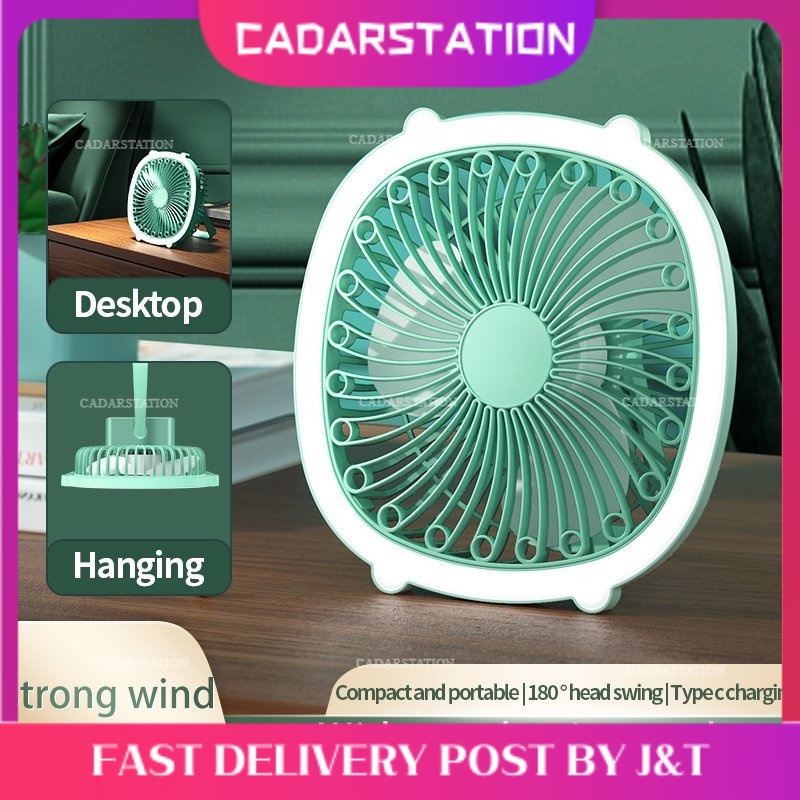 CS_ USB Rechargeable 3in1 Desktop Fan Table Fan Kipas Berdiri Hanging ...
