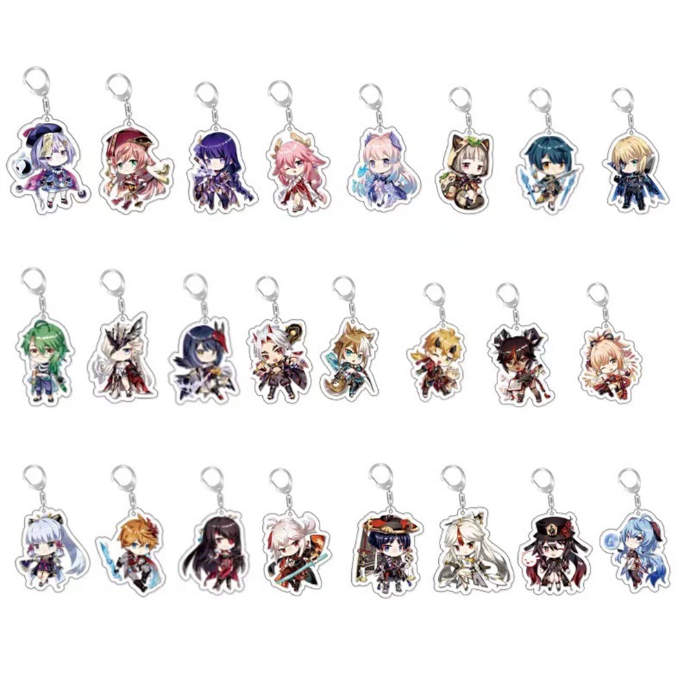 Game Keychain Genshin Impact All Characters Raiden Shogun for Men Car ...