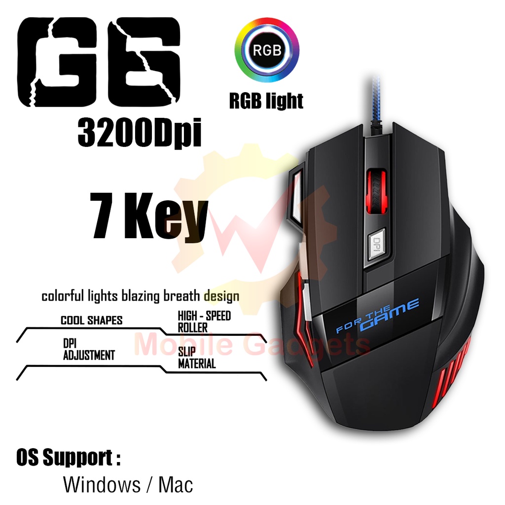 Wired G6 Gaming Mouse 3200Dpi Optical Mouse | Shopee Malaysia
