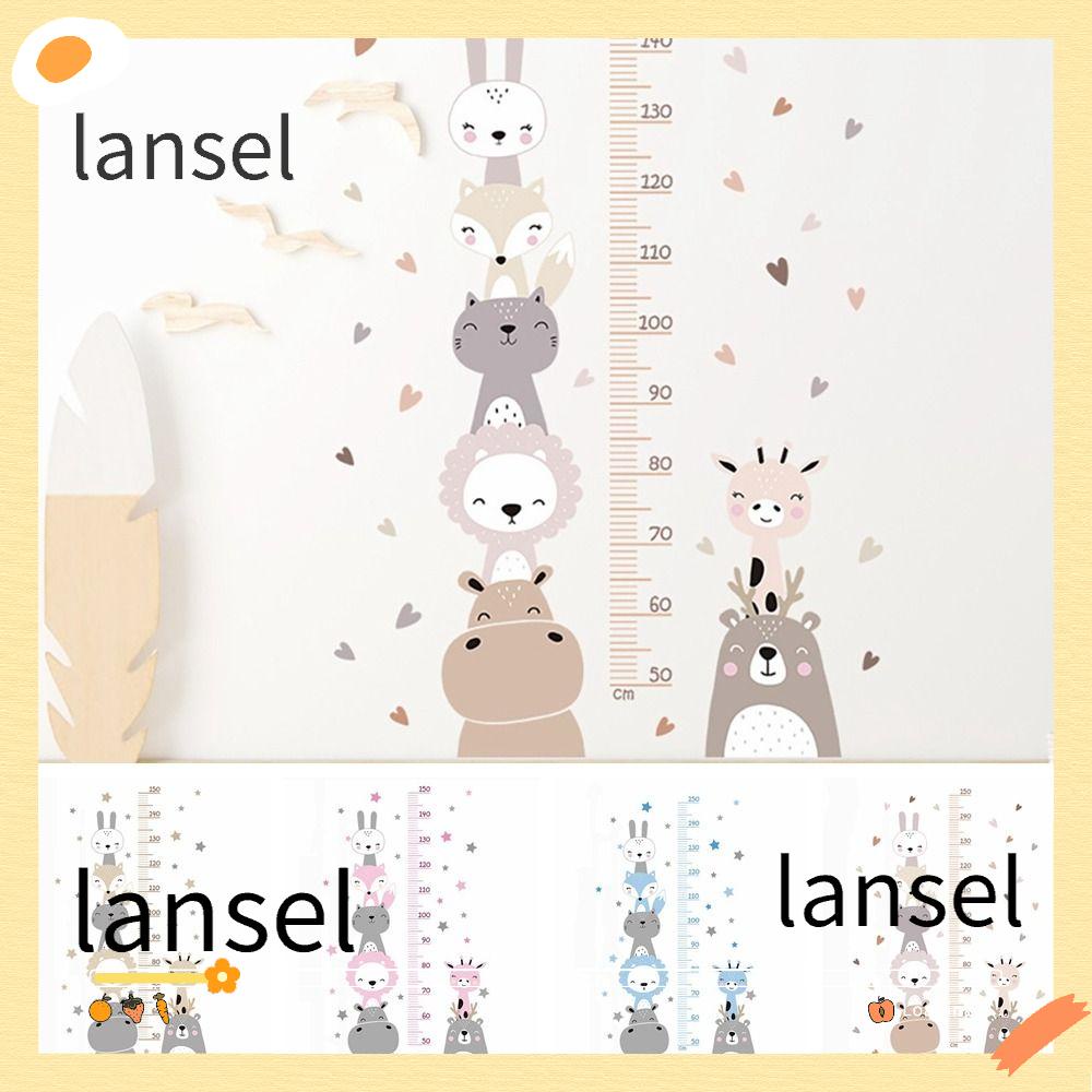 LA Height Ruler Wall Stickers, Multicolor Bear Lion Fox Smileing ...