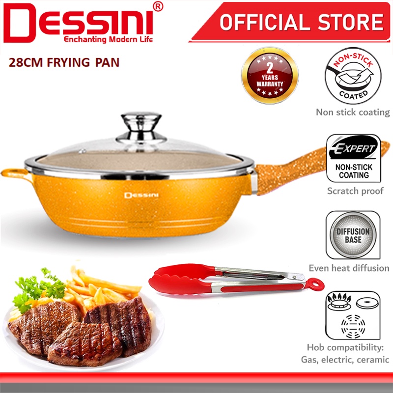 DESSINI ITALY Granite Aluminium Non Stick Casserole Pot Bowl Wok Grill ...