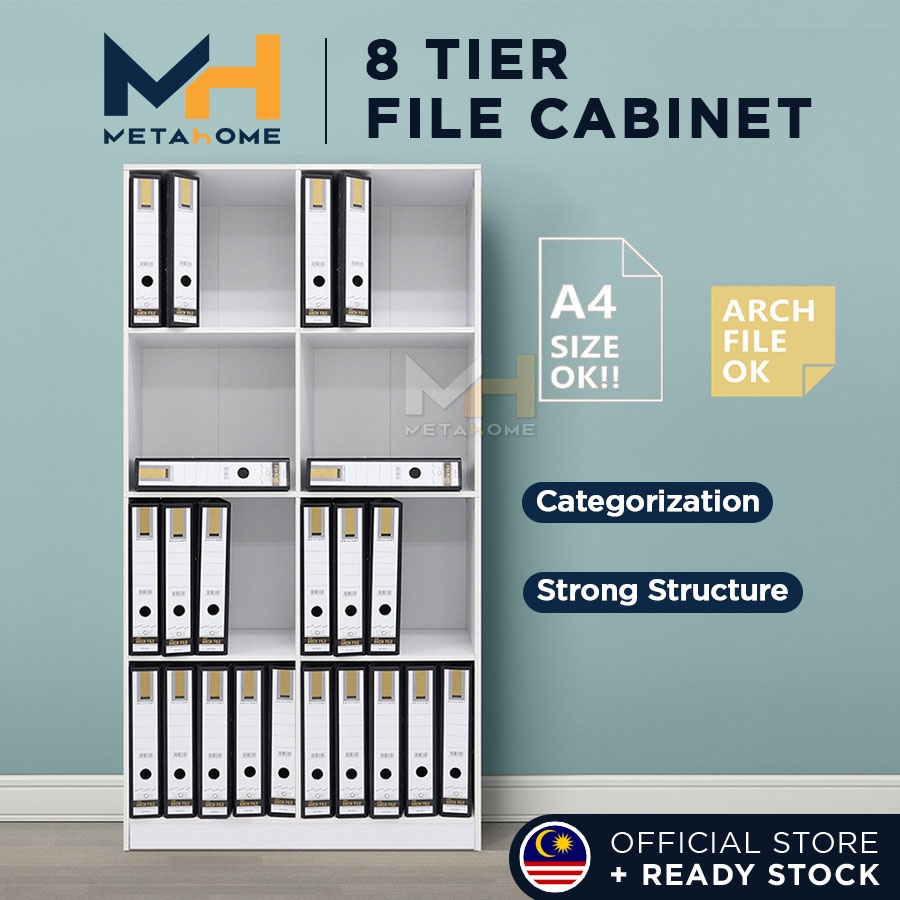 Office File Cabinet 8 Tier A4 Bookshelf Rak Buku Kabinet Home Shelves ...