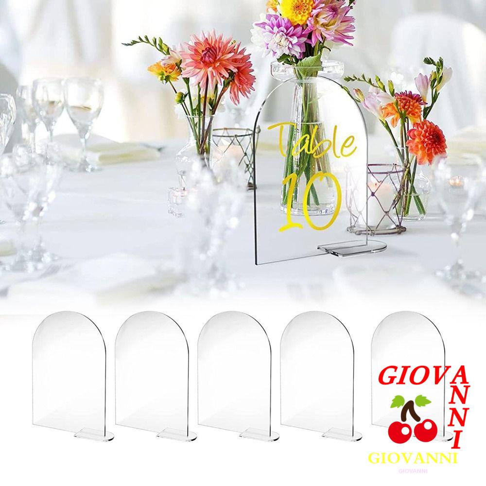 GIOVANNI 5pcs Arch Place Card, Acrylic Transparent Acrylic Table Signs ...