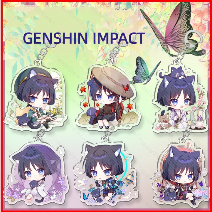 Ere1 Genshin Impact Keychain Anime Keyring Acrylic Cute Bag Pendant ...