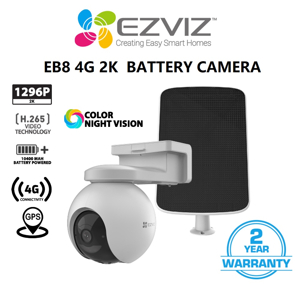 Ezviz EB8 2K+ 4G Data Outdoor PTZ Battery Camera Waterproof Smart CCTV ...