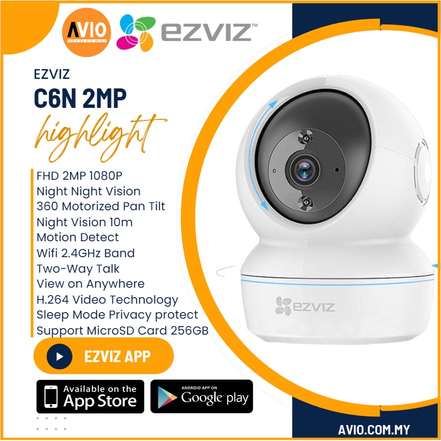 Ezviz 2MP 2 Megapixel Wi-Fi Wifi Wireless Indoor PT CCTV Camera Night ...