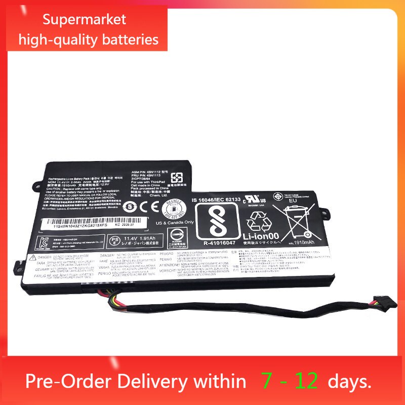 45N1112 45N1113 Laptop Battery For Lenovo ThinkPad T440 T440S T450 ...