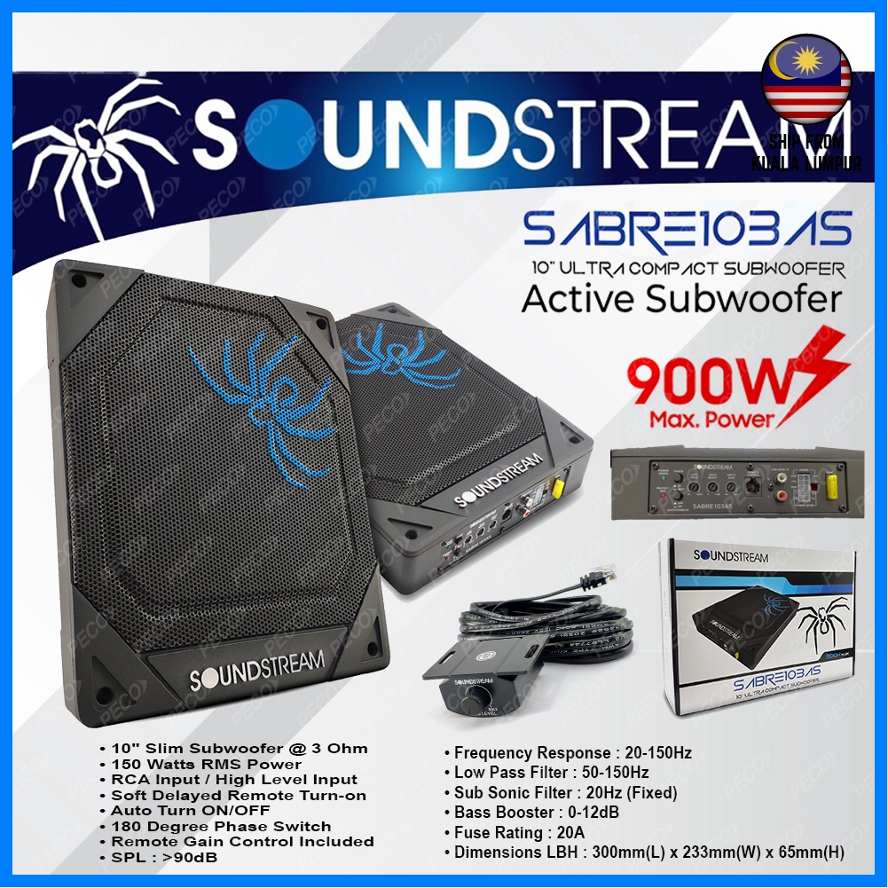 Soundstream Car Amplifier SABRE 103AS/SABRE 690AS Super Ultra Compact ...