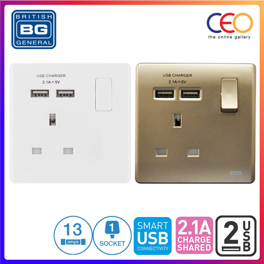 [SIRIM APPROVED] British General 1 Gang Single 13Amp Switched Type G ...