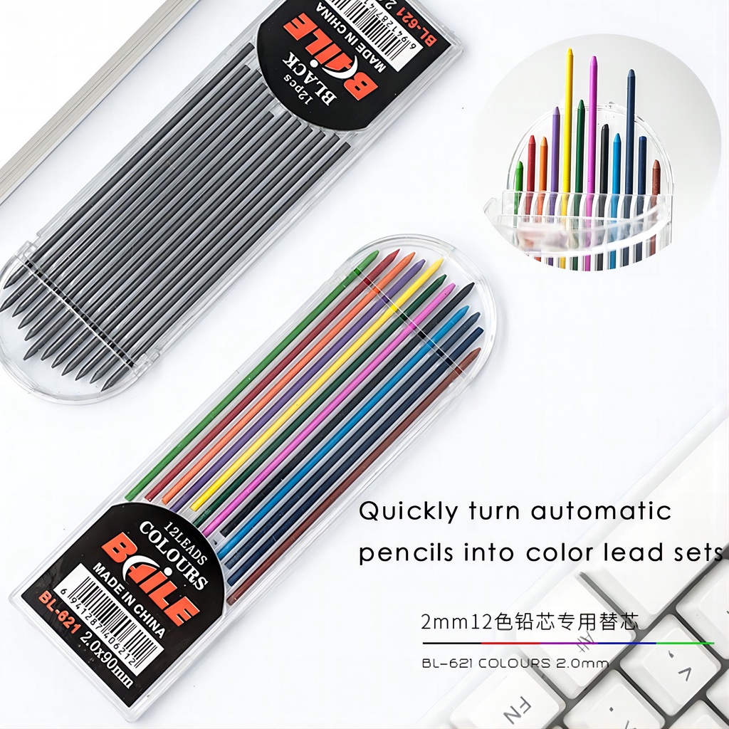 Pencil Replacement Lead Oily Color Lead Black 2B Mechanical Pencil Lead ...