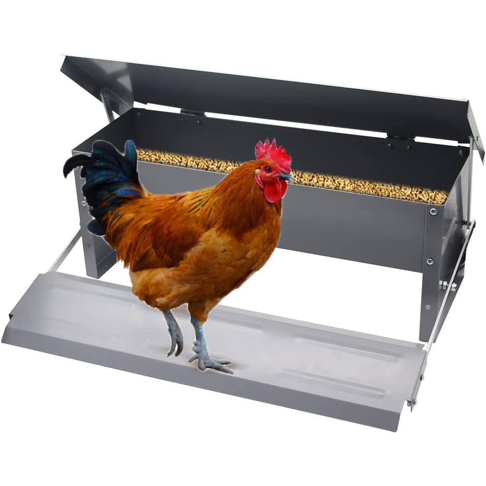 5KG Automatic Feeding Troughs for Chicken Poultry Feeder Pedal Self ...
