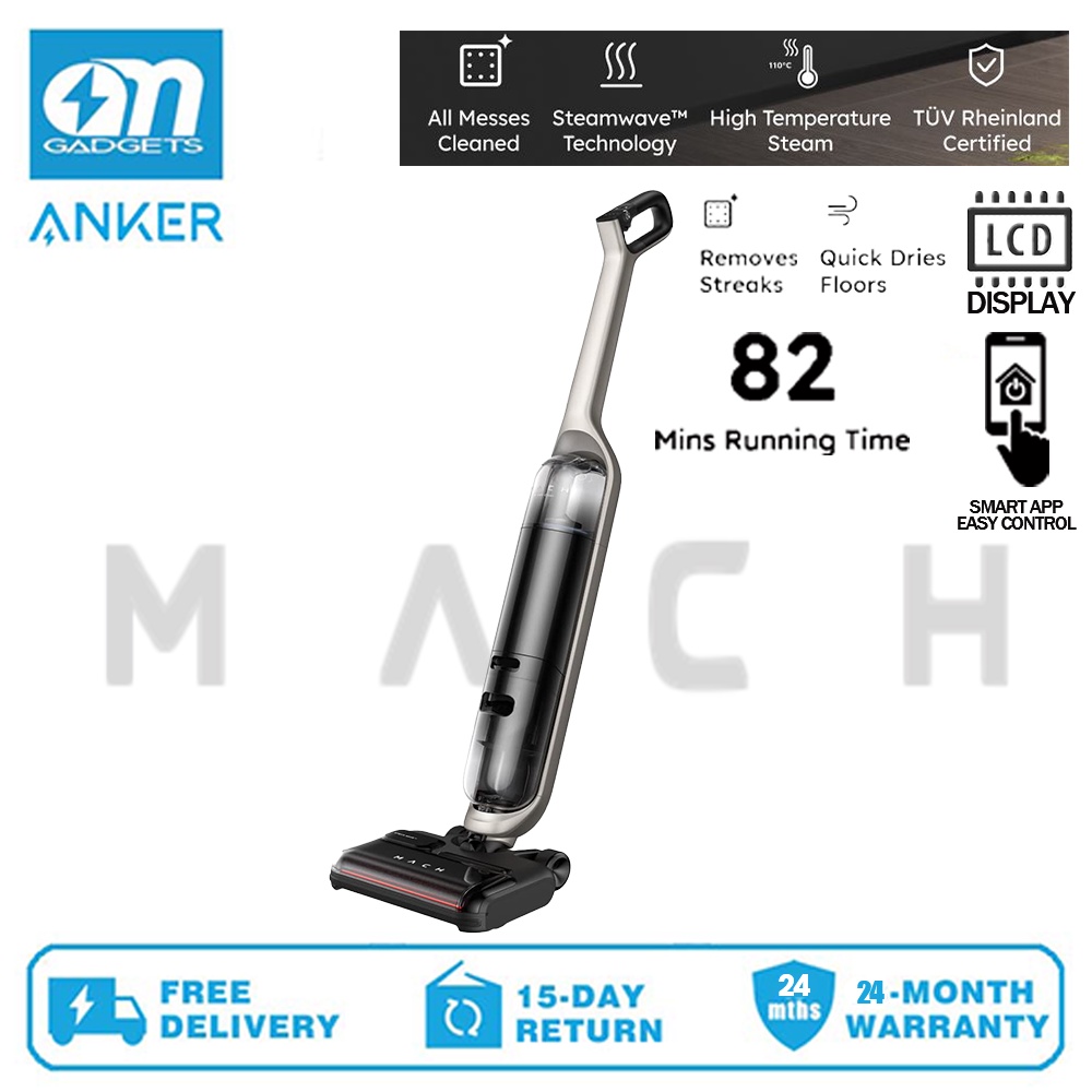 Anker MACH V1 T2770 Ultra All-in-One Cordless StickVac with Steam Mop ...