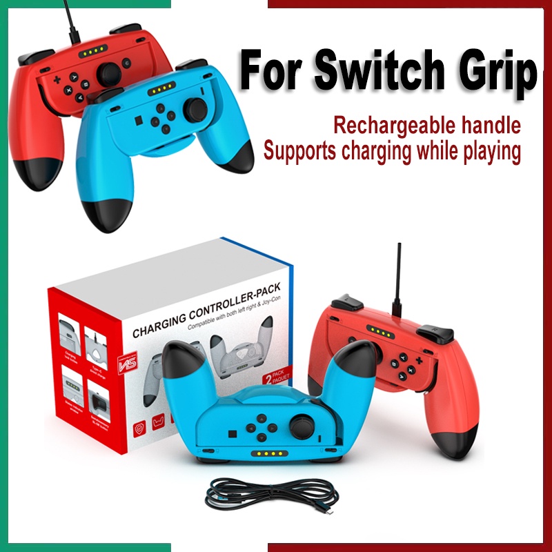 Switch Grip Type-C Interface Rechargeable OLED Handle Grip Joy Con ...