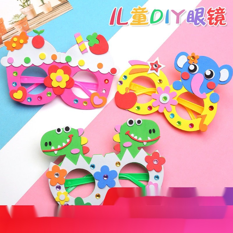 diy kids craft kids diy Handmade Glasses diy Children Style Glasses EVA ...