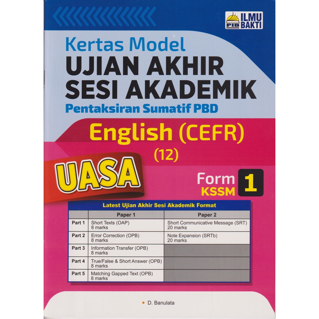 KERTAS MODEL UASA PENTAKSIRAN SUMATIF PBD ENGLISH (CEFR) TINGKATAN 1 KSSM | Shopee Malaysia