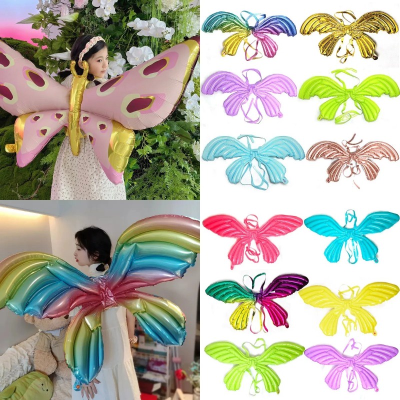 Large Angel Wing Foil Balloon Butterfly Wing Ballon Happy Birthday ...