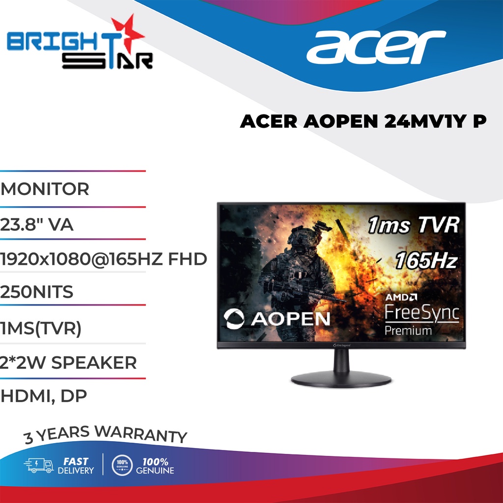 ACER 24" ACER AOPEN 24MV1Y P 24MV1YP MONITOR / 23.8" VA / 1920x1080 ...