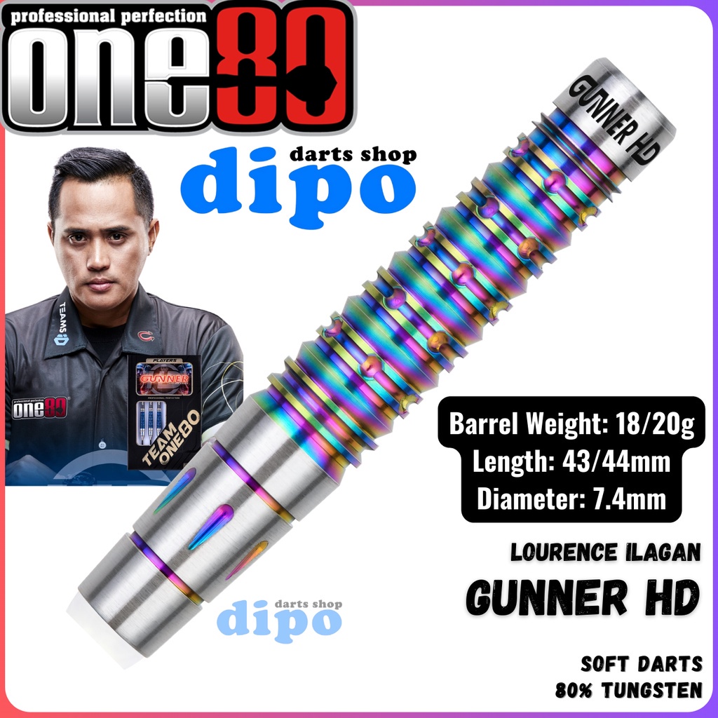 ONE80 GUNNER HD (Lourence Ilagan model) - ONE80 Soft Darts | Shopee ...