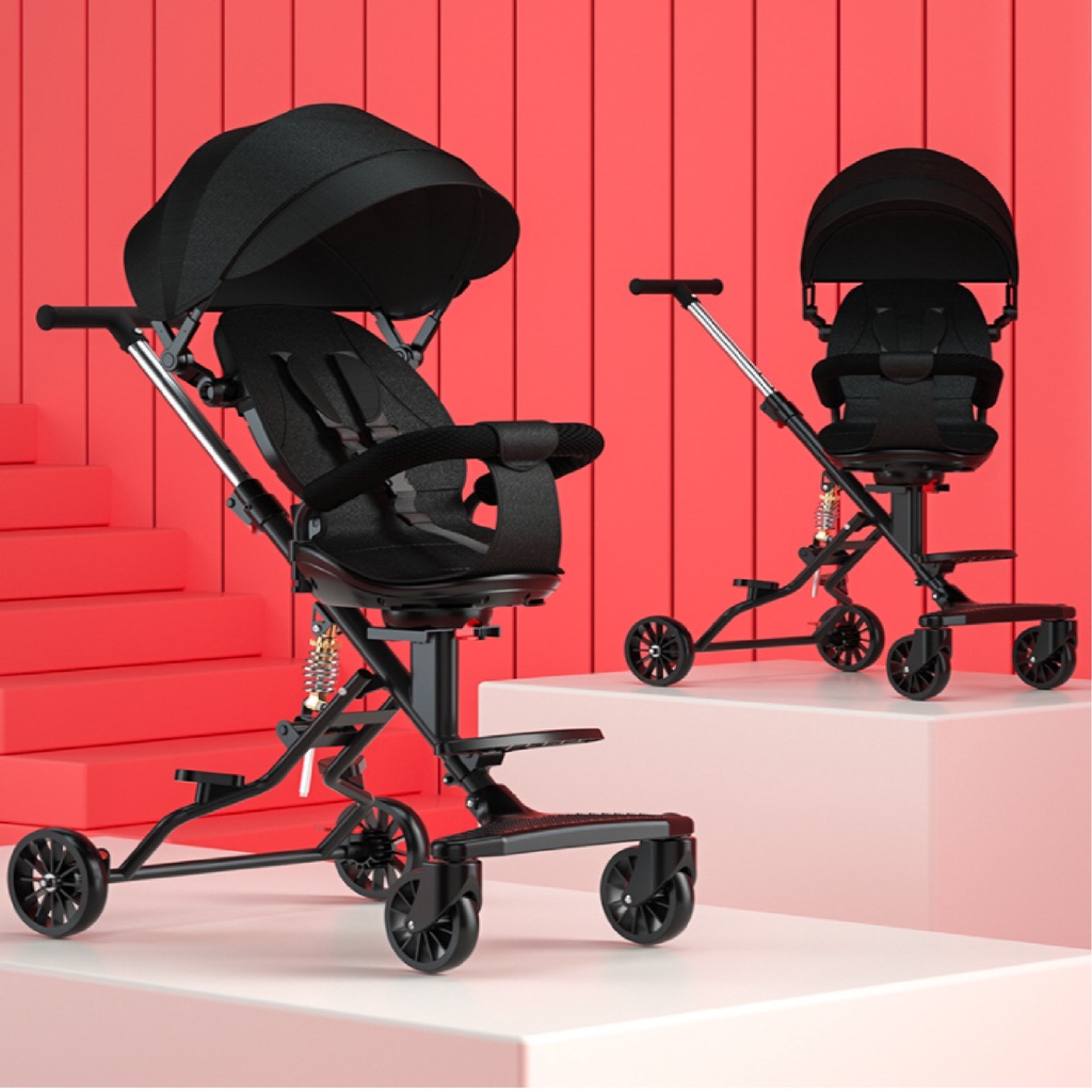 Jollygear Baby Stroller 360 Rotating Kids Stroller Two Way Foldable ...