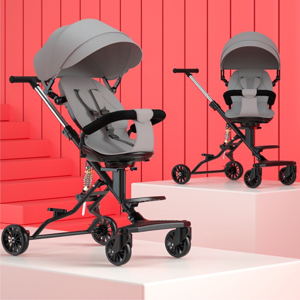 Jollygear Baby Stroller 360 Rotating Kids Stroller Two Way Foldable ...