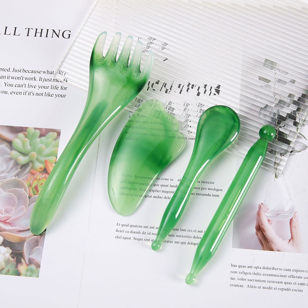 Resin Gua Sha Plate Massage Set Face Beauty Tool Scraping Board ...