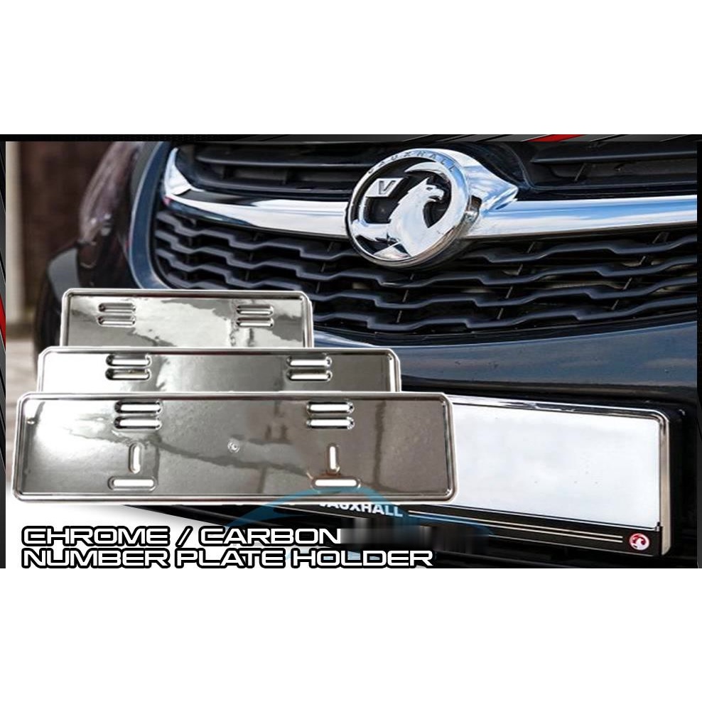 JYK Plastic ABS Chrome Number Plate Holder Licence Plate Frame (13 x ...