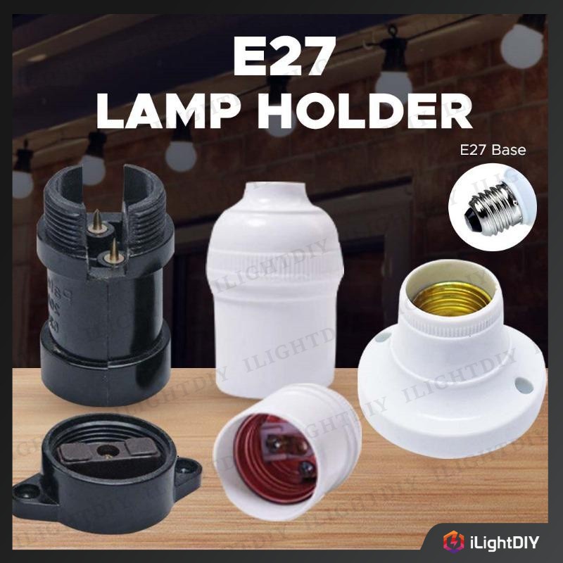 E27 LAMP HOLDER SURFACE MOUNT BATTEN/WEDGE/HANGING E27 BULB HOLDER ...