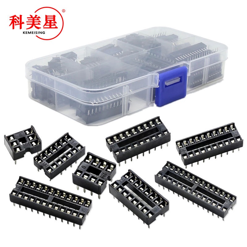 66pcs I C Socket IC Socket Sample Pack Chip Socket Sample Pack Flat ...