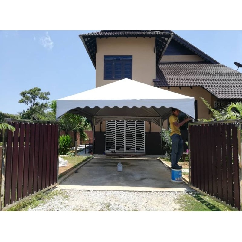 Canvas Only 20 ' x 20' Pyramid Canopy Tent White Silver PVC Tarpaulin ...