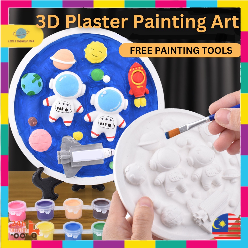 3D Art Plaster Painting for Kids Toys Education Colouring Art Seni ...