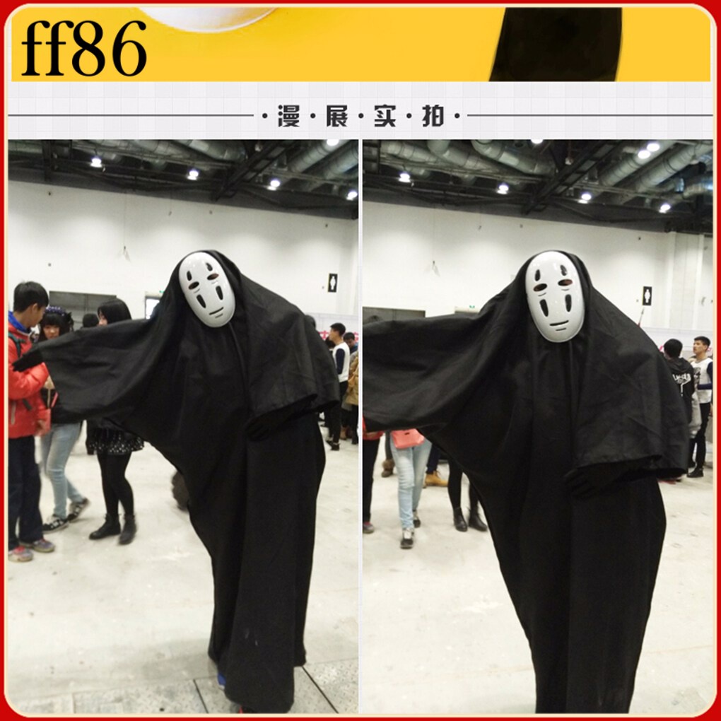 Halloween No Face Cosplay Costume with Faceless Anime Costume Gloves ...