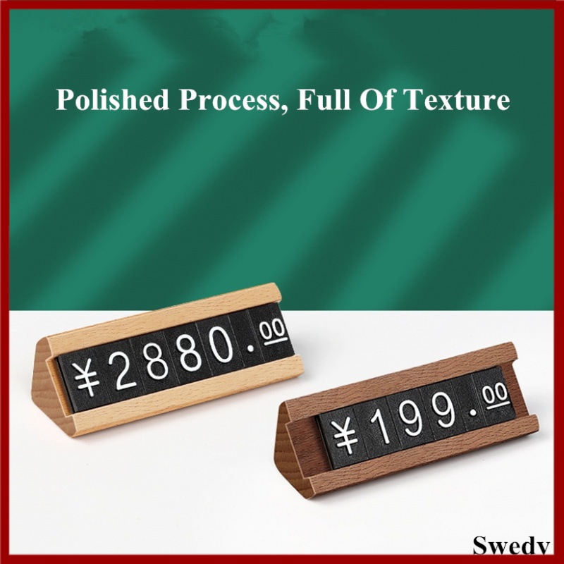 Wood Mini Price Signage Digital Cubes Tags Jewelry Plastic Price Strips ...