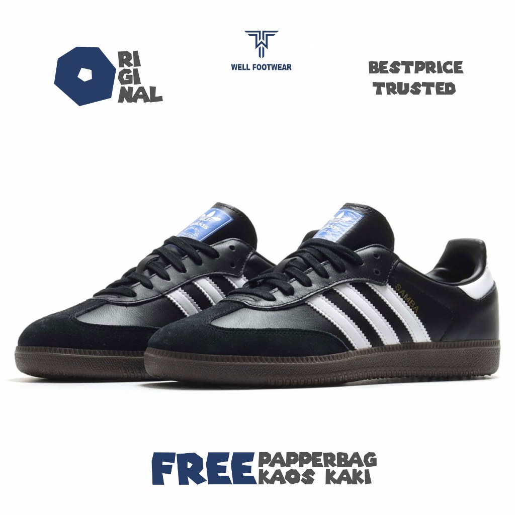 HITAM Adidas Samba OG Black Gum Original Shoes - Sneakers Men Women ...