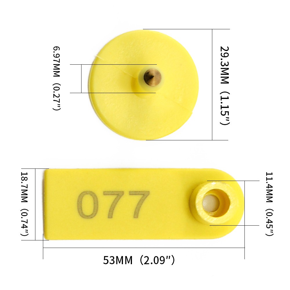 Number 001-050 Animal Ear Tags Plastic Livestock Identification for Cow ...