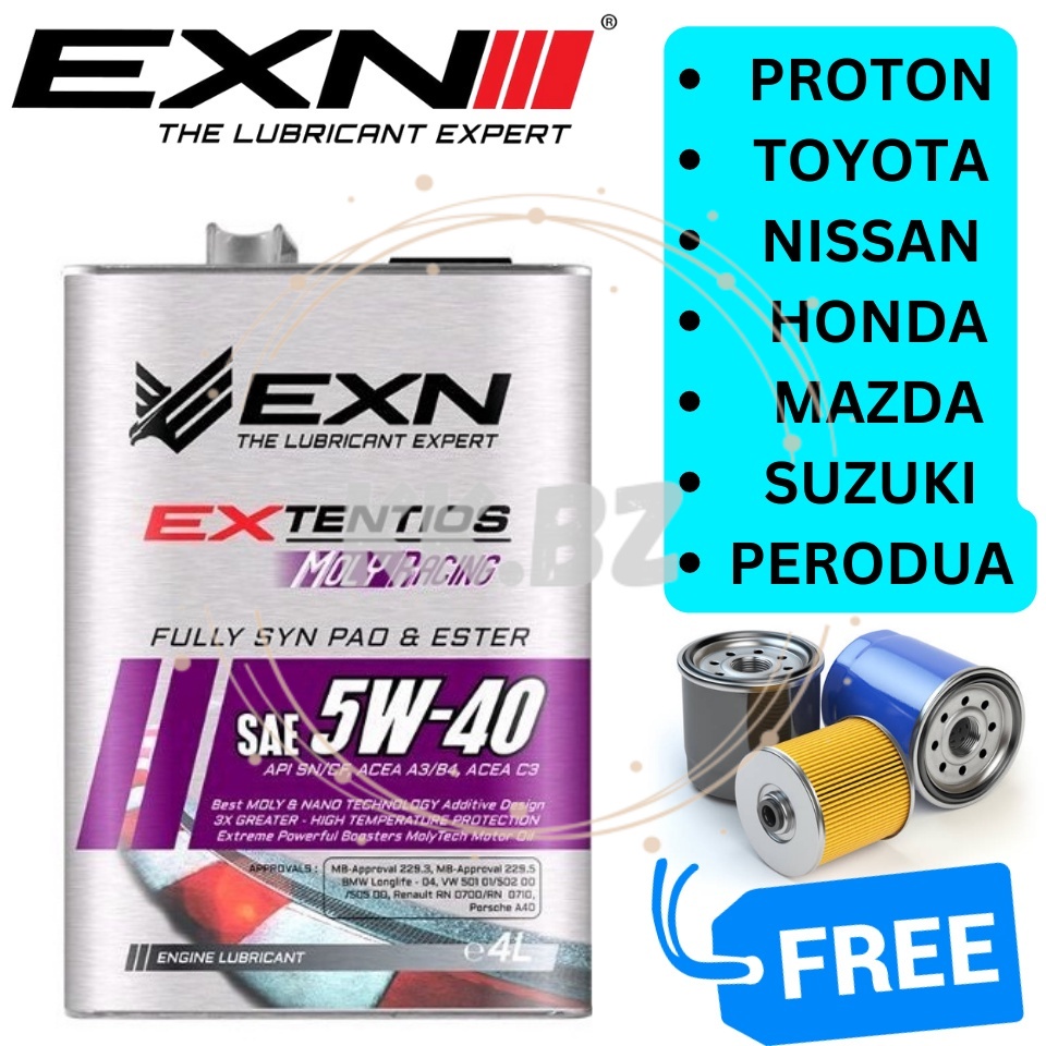 EXN 100% ORIGINAL ‖ EXN Extentios Molyracing SAE 5W40 -Fully-Synthetic ...